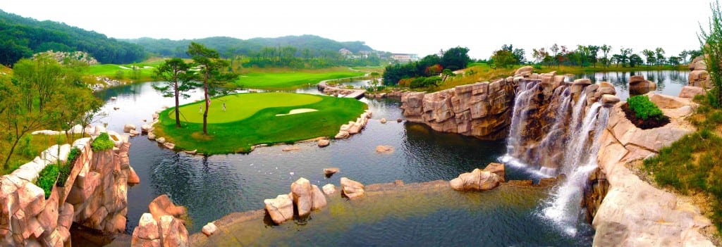 OTL Designs Mountainous Backdrop & Waterfall for Haesley Nine Bridges